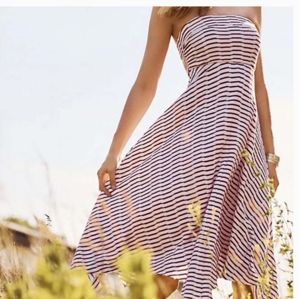 Anthropologie Maeve Coleta White And Red Striped Dres… - Gem
